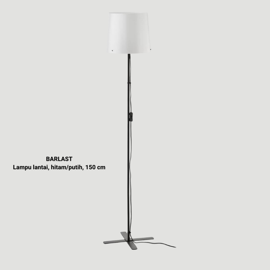 Jual Lampu lantai, hitam/putih, 150 cm (Bolham di jual terpisah ...