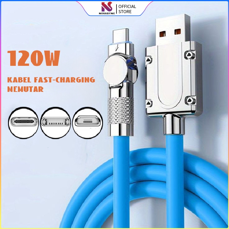 Jual Kabel Data Pengisian Cepat 120W, Super Charger untuk Ponsel, Kabel ...