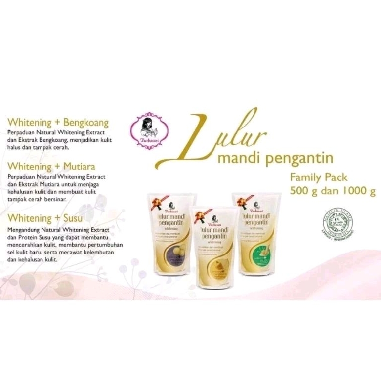Jual Purbasari Lulur Mandi Pengantin 500gr 1000gr | Shopee Indonesia