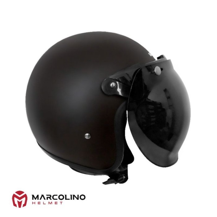 Jual Helm Bogo Retro Marcolino Dark Choco SNI Bubble Visor by JMC ...