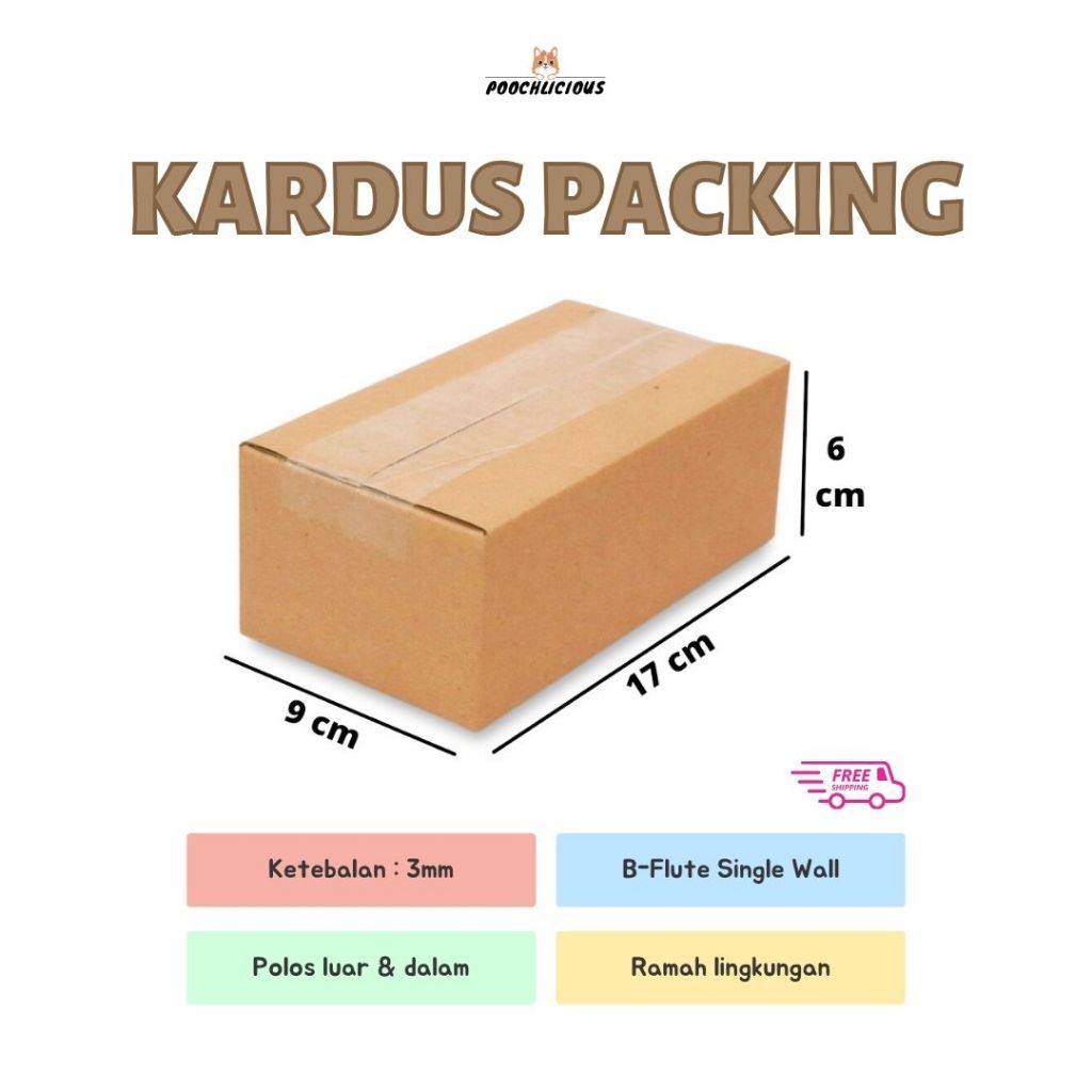 Jual Kardus Packing Ukuran 17x9x6 cm | Karton Box Packaging | Dus Polos ...