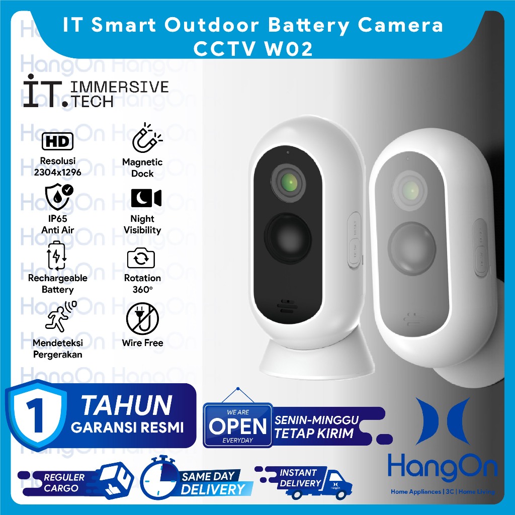 Jual IT W02 Smart Outdoor Camera CCTV Wifi Wireless FHD 1080P IP65 IP ...