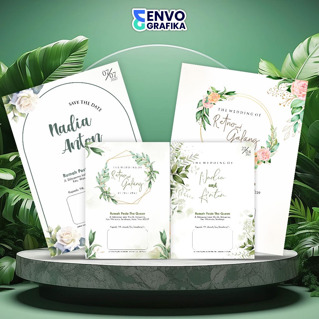 Jual CETAK UNDANGAN PERNIKAHAN MURAH | UNDANGAN NIKAH GREEN COLORS ...