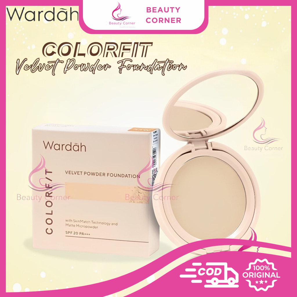 Jual Wardah Colorfit Velvet Powder Foundation SPF 20 PA+++ | Shopee ...