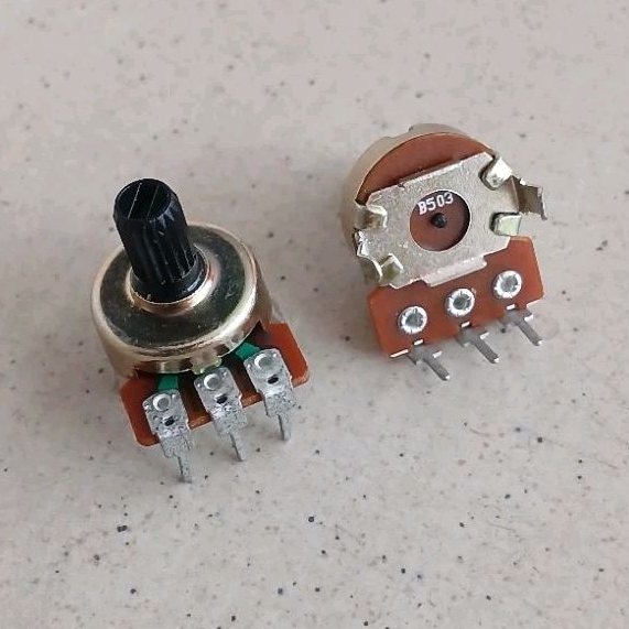 Jual Potensio Tekuk 3 Pin Mono B50K Panjang As 1cm | Shopee Indonesia