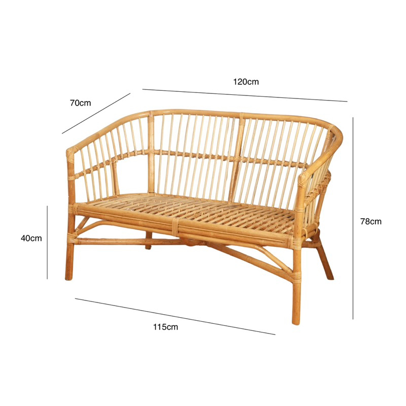 Jual Kursi Sofa Rotan Minimalis 2 Seater | Sofa Tamu Rotan | Kursi Sofa ...