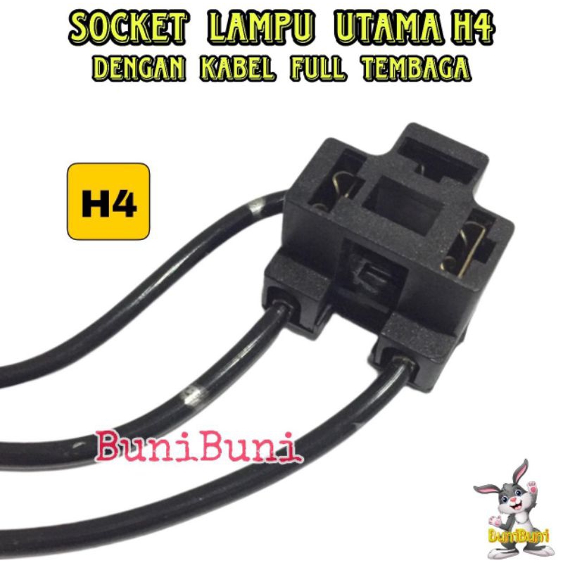 Jual SOCKET LAMPU H4 NYLON / Soket Fitting Bohlam Lampu Besar Utama H4 ...