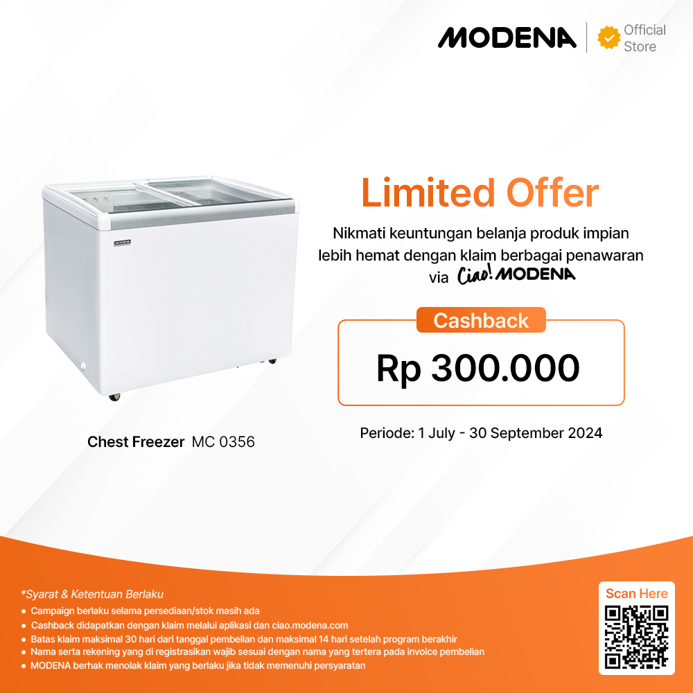 Jual MODENA Sliding Glass Freezer - MC 0356 | Shopee Indonesia