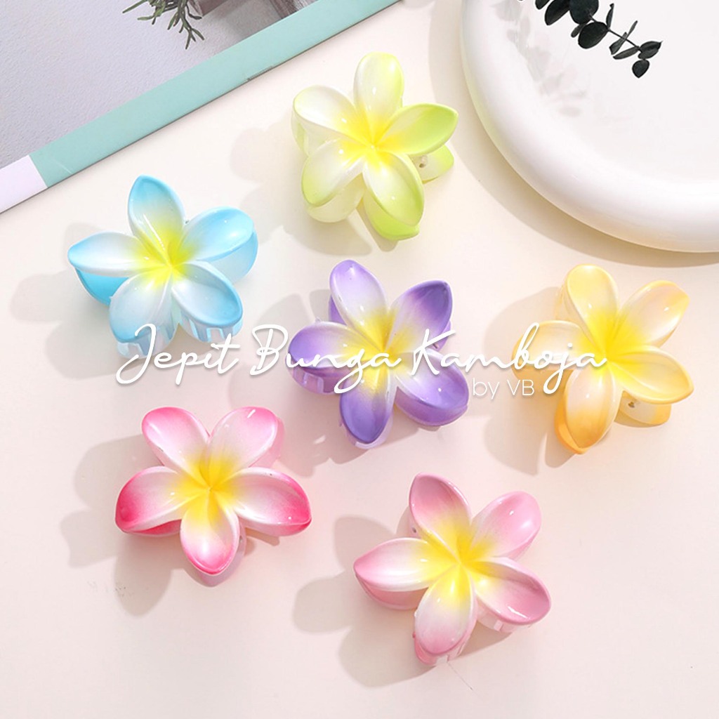 Jual [6-12 PCS] Grosir Jepit Bunga Kamboja Gradasi 8cm Plumeria Bali ...