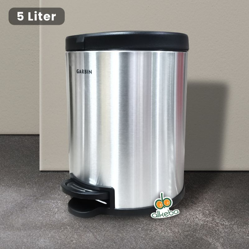 Jual Tempat Sampah Stainless Garbin 5 Liter Injak Pedal Dust bin indoor ...