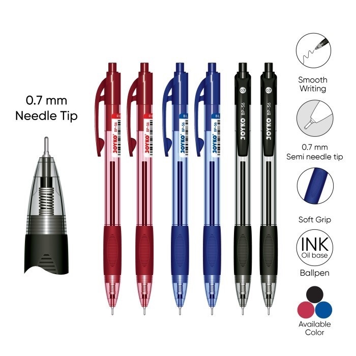 Jual PULPEN JOYKO BP-56 HARGA 1 PACK ISI 12 PCS/BULPEN MURAH HITAM ...