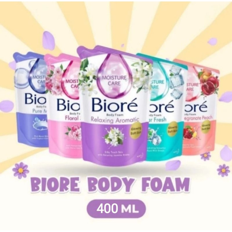 Jual Biore Moisture Care Body Foam Sabun Mandi Refill Pouch 400ml 400 ml | Shopee Indonesia