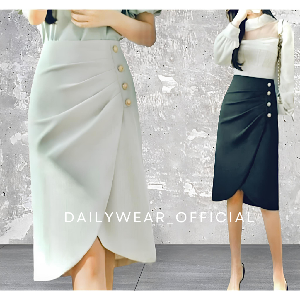 Jual Midi Skirt JENNIE Rok Kerja Wanita Pendek Rok Korean Style Rok ...