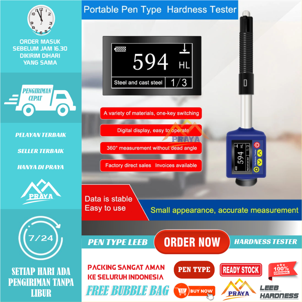Jual Metal Hardness Tester Leeb Pen Type Hardnes Besi Logam Stainless ...