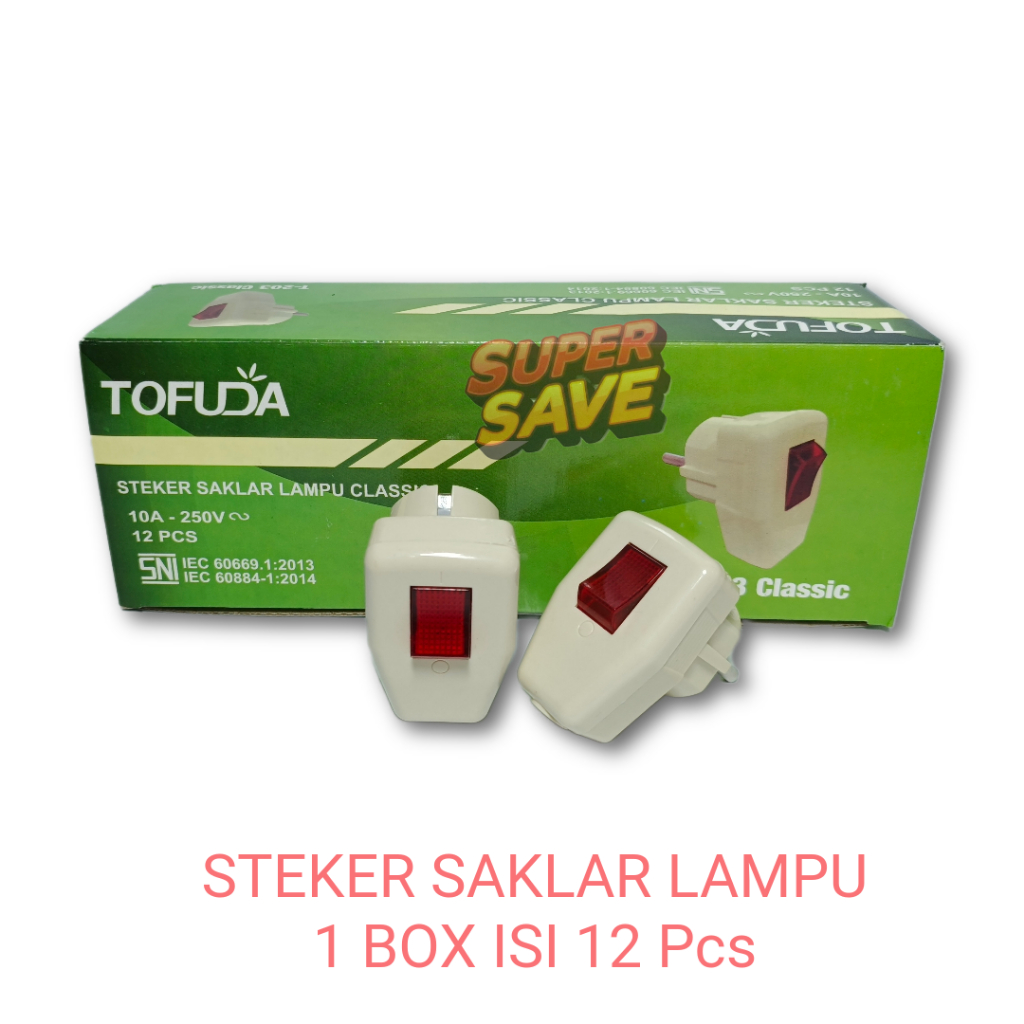 Jual Paket BOX isi 12 Pcs TOFUDA Steker Saklar Lampu ON/OFF | Shopee ...
