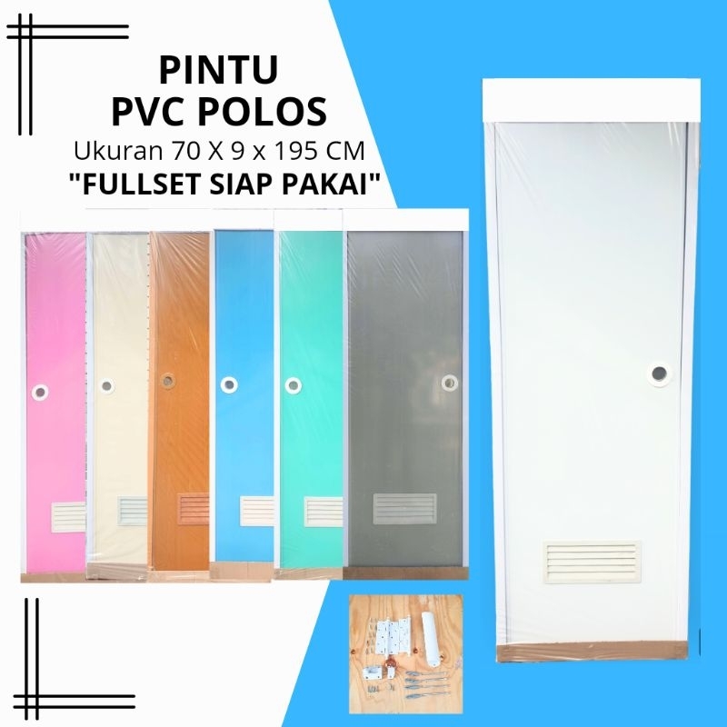 Jual [PVC Polos]Pintu PVC Kamar Mandi Polos Warna Warni | Putih Hijau ...