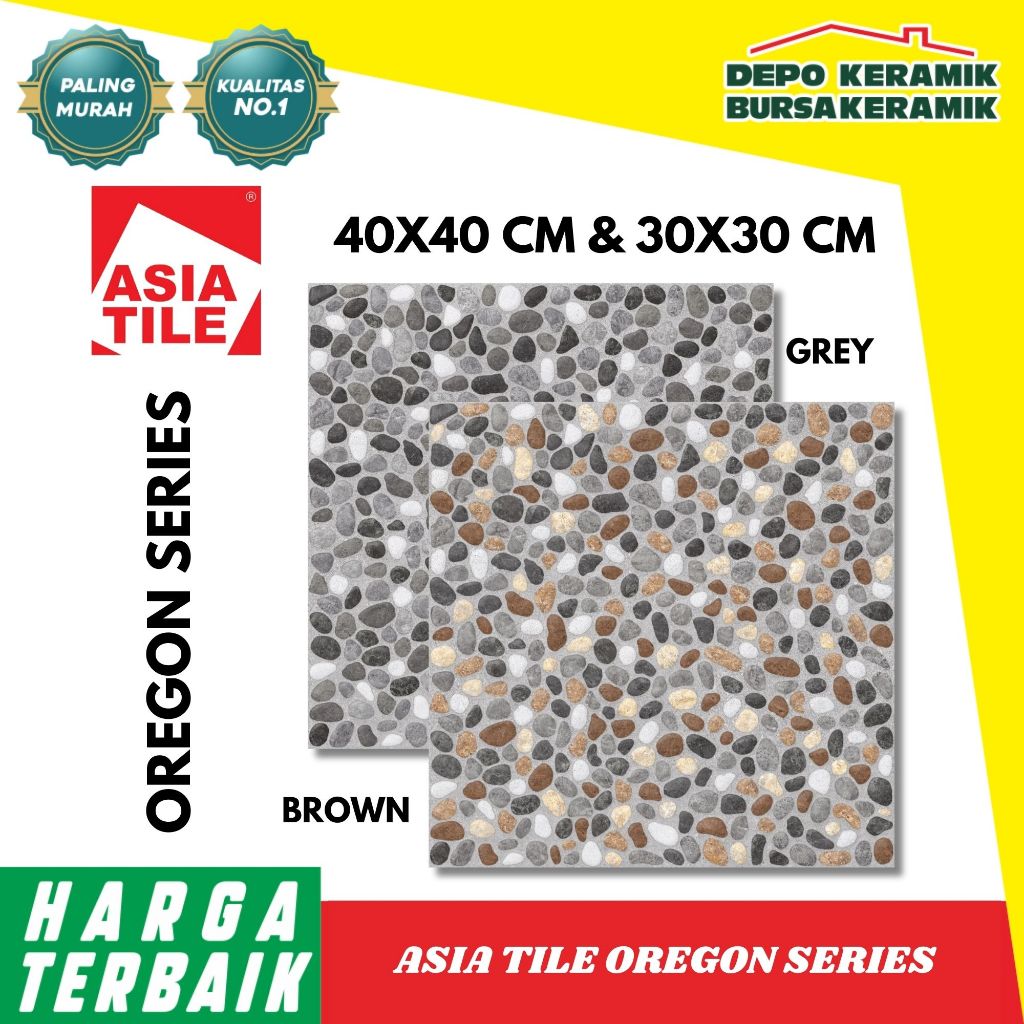 Jual Keramik Motif Kerikil/Batu Alam 40x40 & 30x30 cm OREGON -ASIA TILE ...