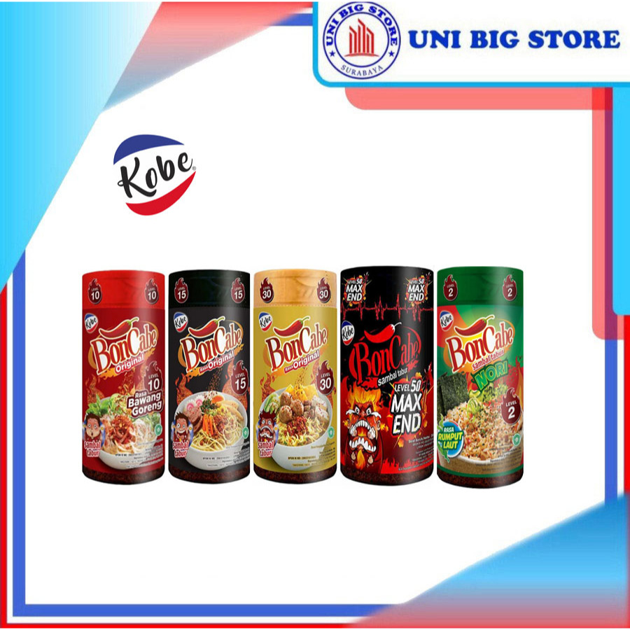 Jual KOBE BonCabe BOTOL Original | Nori Level 2 10 15 30 50 Maxx Sambal ...