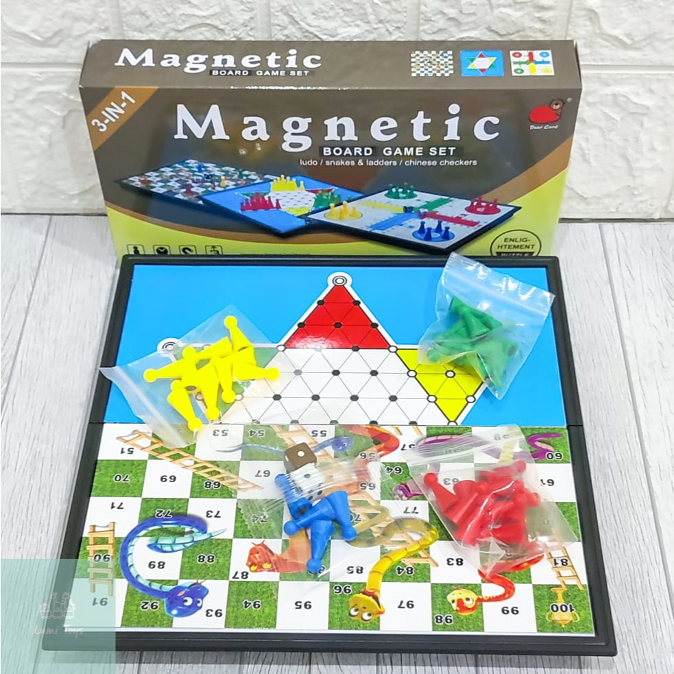 Jual Mainan Anak 3 in 1 Board Game Ludo Halma Ular Tangga Family Games 22812 | Shopee Indonesia