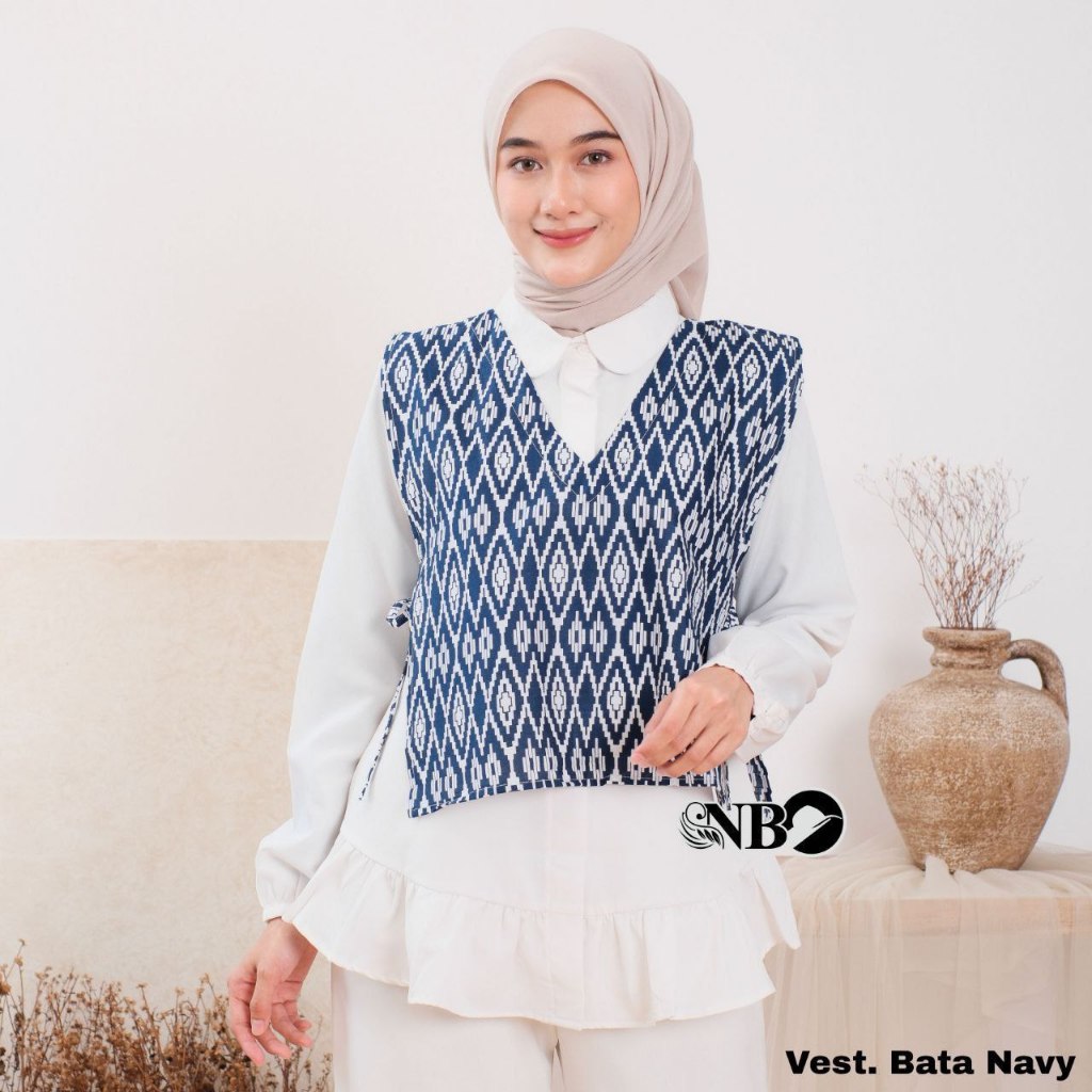 Jual VEST BATIK WANITA MODERN ETNIK ROMPI OUTER KATUN PREMIUM || OUTER ...