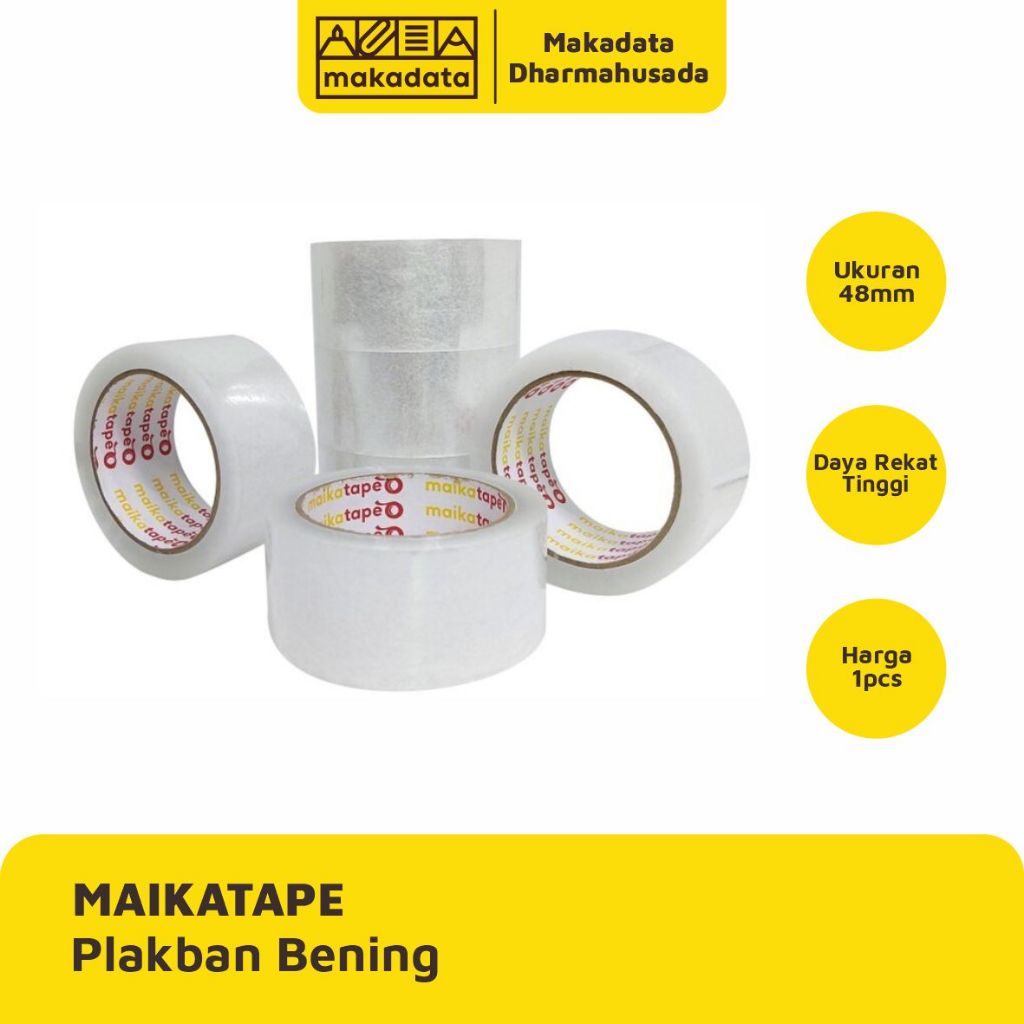 Jual OPP TAPE | PLAKBAN | LAKBAN BENING MAIKATAPE 48MM | Shopee Indonesia
