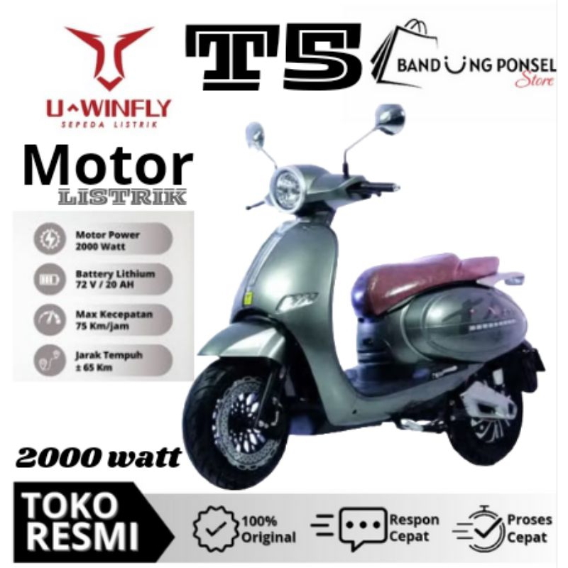 Jual motor listrik uwinfly T5 2000 watt garansi resmi | Shopee Indonesia