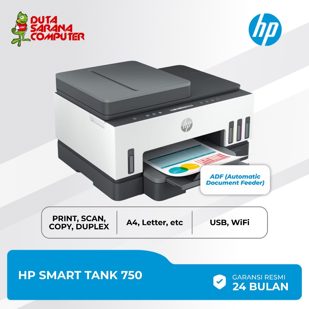 Jual HP SMART TANK 750 PRINT, SCAN, COPY, ADF, WIFI, DUPLEX ...