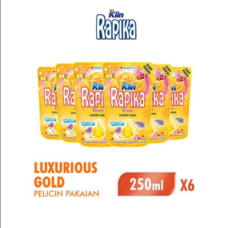 Jual Rapika Biang Pelicin dan Pewangi Luxurious Gold 250ml × 6 pcs ...