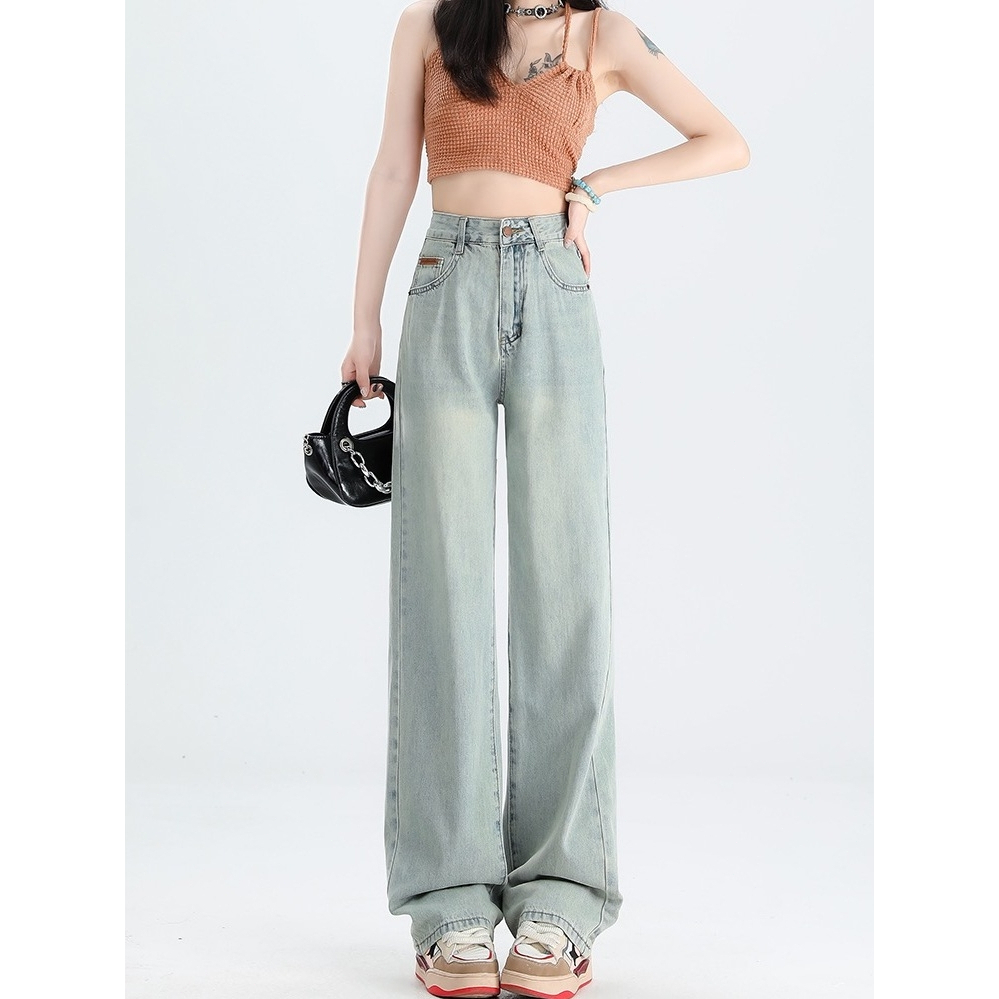 Jual WH002 [COD ] American Retro Celana Jeans Panjang Wanita Highwaist ...