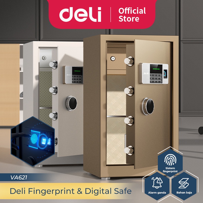 Jual Deli Brankas Besi Digital Fingerprint Safe Box 38x32x60 cm 3 ...