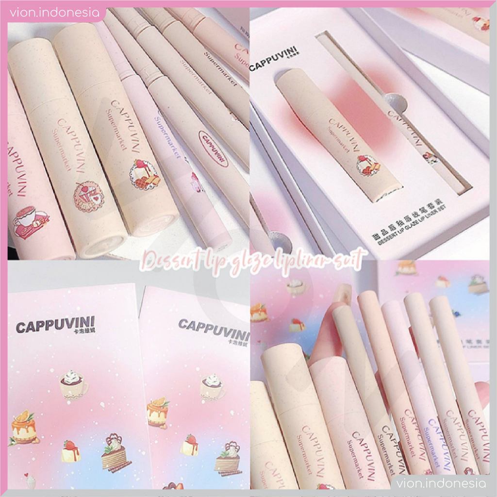 Jual CAPPUVINI Lip Liner & Lipstick Set 1 Set Isi 2 Sekaligus CA008 ...