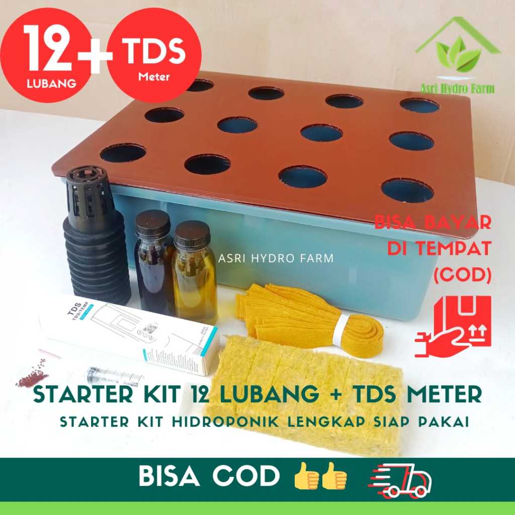 Jual LENGKAP TDS METER PAKET STARTER KIT HIDROPONIK KIT 12 LUBANG SIAP ...