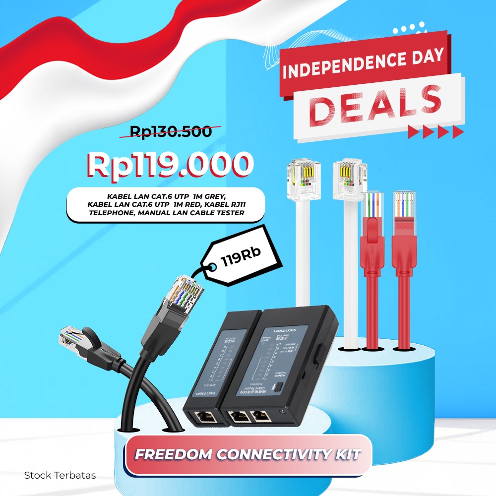 Jual Bundling Freedom Connectivity Kit Vention Kabel LAN + Kabel RJ11 ...
