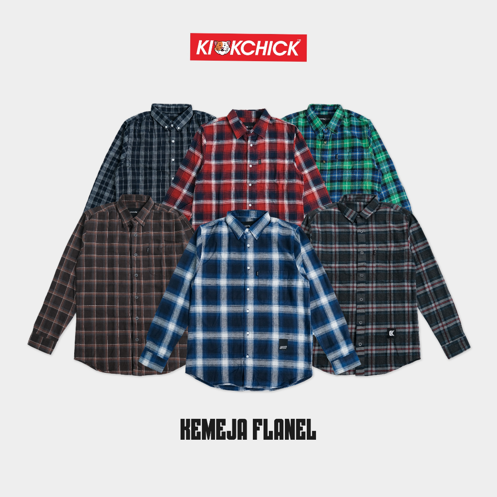 Jual Kickchick Kemeja Flanel Unisex | Lengan Panjang Katun | Kasual ...