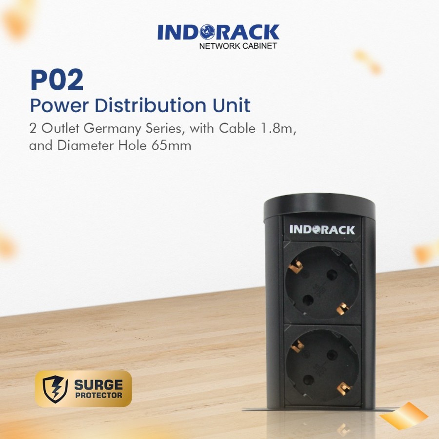 Jual INDORACK PDU 2 Outlet Stop Kontak Tanam 2 Lubang Colokan Extension ...
