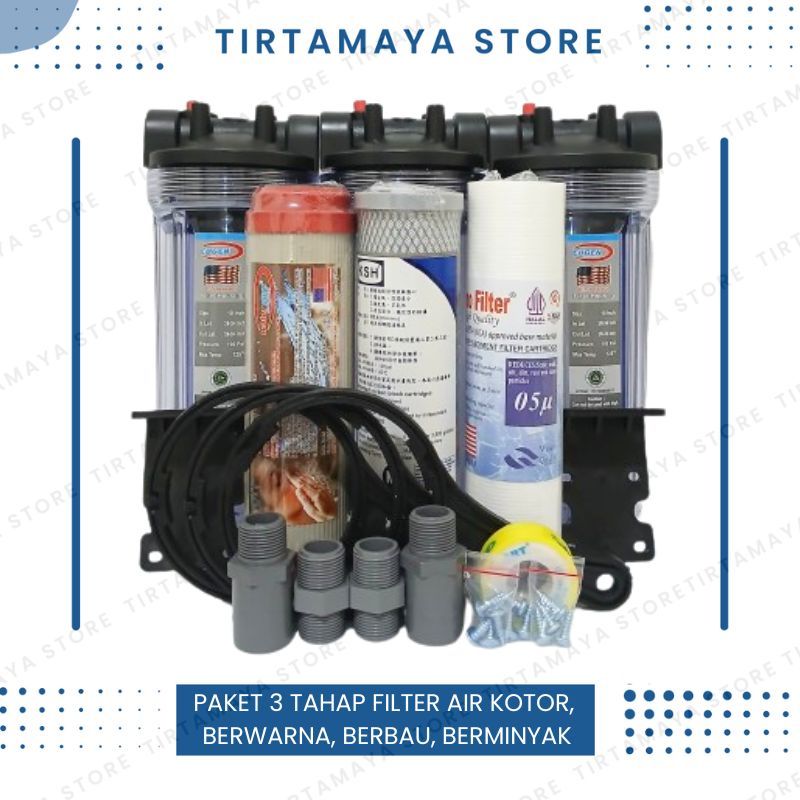 Jual Filter Air Sumur Bor 3 Tahap Penyaringan 10 inch Tirtamaya ...