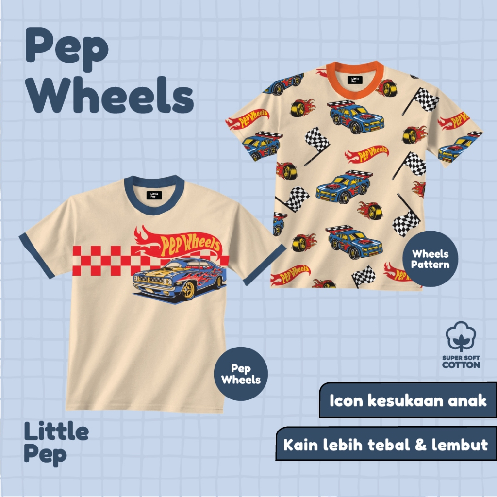 Jual Little Pep - Pep Wheels - Baju anak dan dewasa motif mobil mainan ...