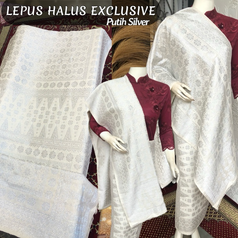 Jual Songket Lepus Halus Motif Exclusive Putih Silver BEST DEAL ...