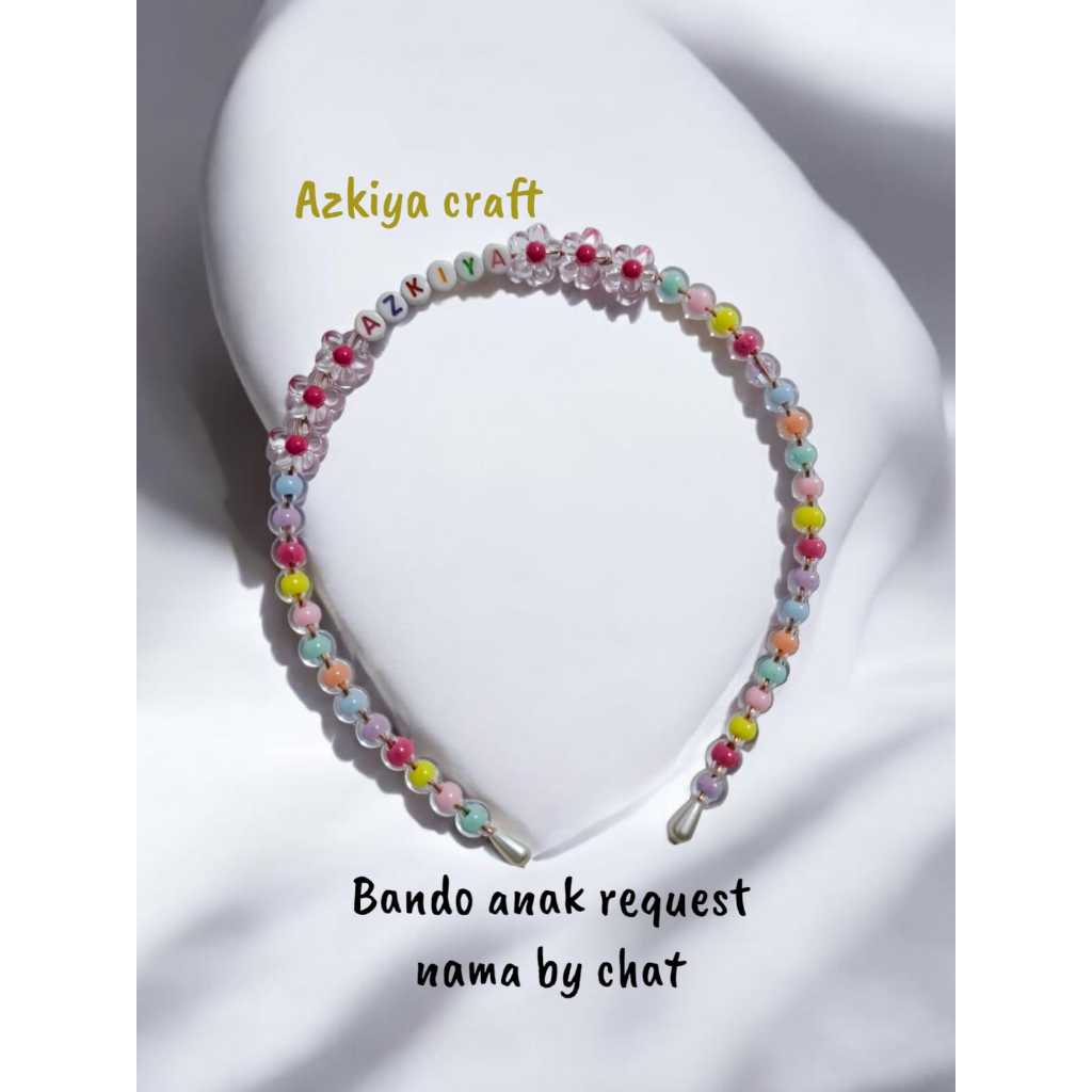 Jual Bondu anak perempuan lucu bando manik-manik request nama | Shopee ...