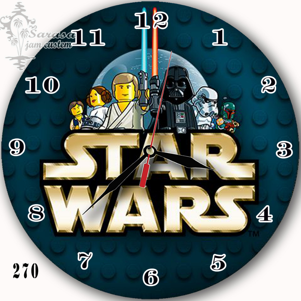 Jual JAM DINDING CUSTOM KARAKTER KARTUN LOGO STARWARS 270 | Shopee ...