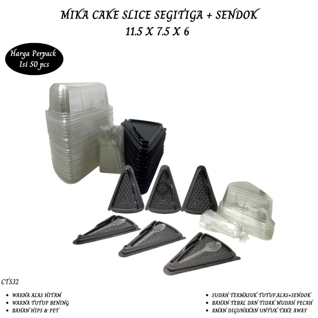 Jual Mika Cake Segitiga Mika Segitiga Tray Sandwich Include Sendok (Isi ...
