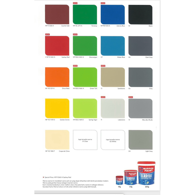 Jual Nippon Paint Elastex Waterproof 3-in-1 Cat Tembok Pelapis Anti ...