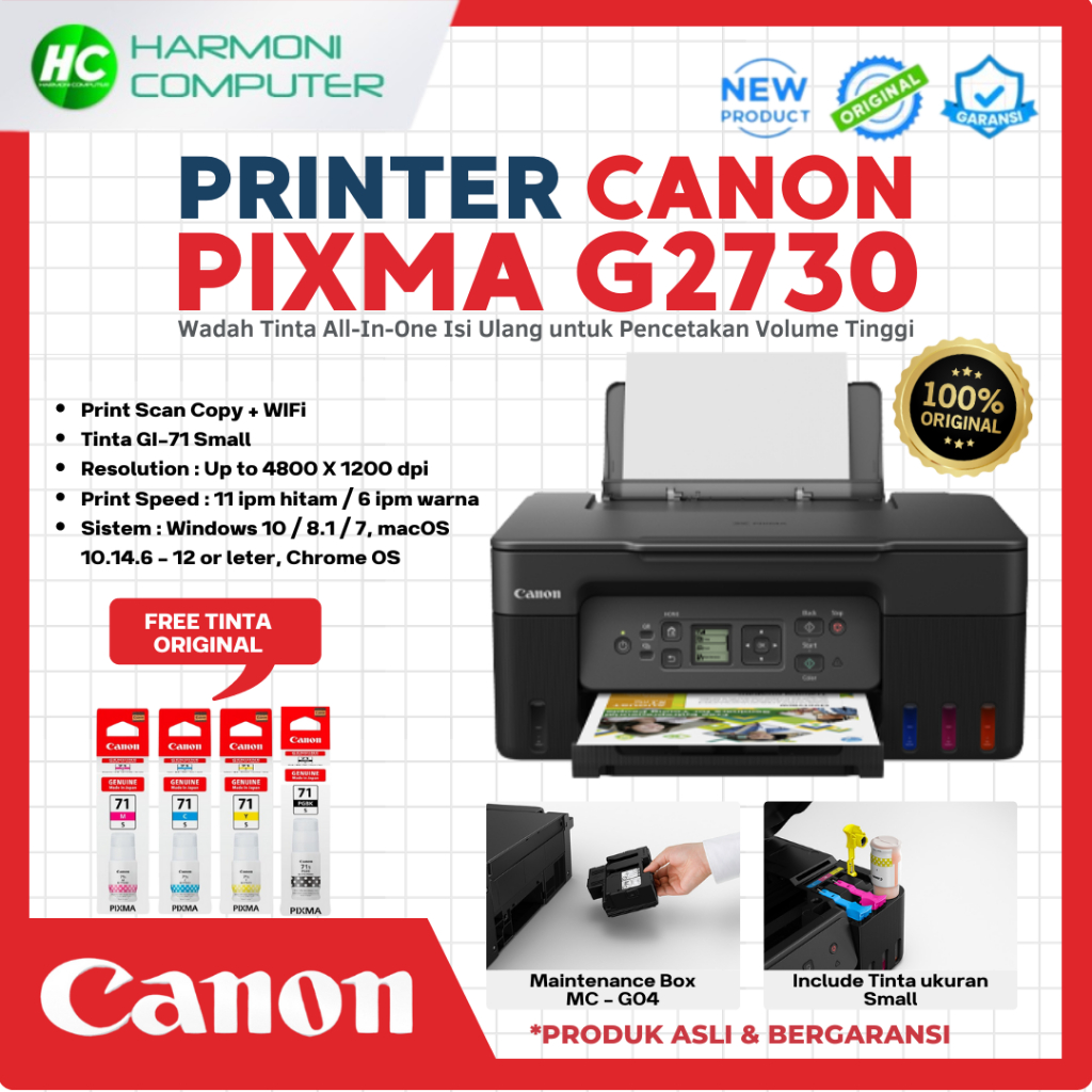 Jual PRINTER CANON G2730 PRINT SCAN COPY | Shopee Indonesia
