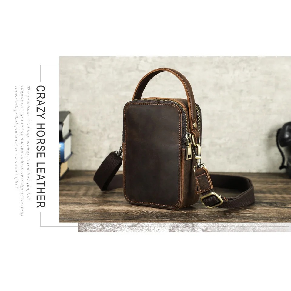 Jual Tas selempang pria kulit sapi asli jenis crazy hourse - Tas ...