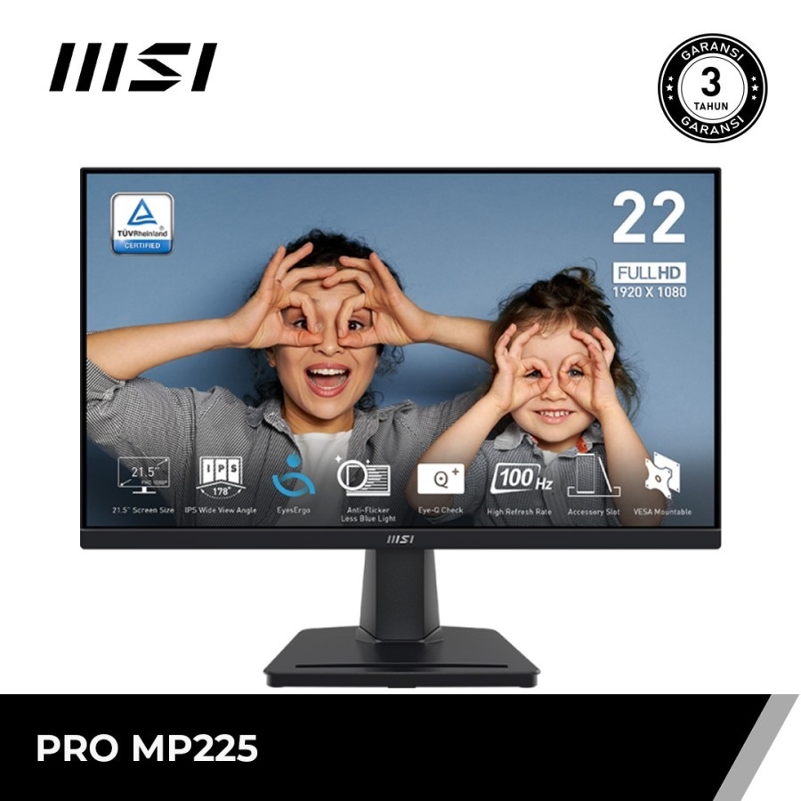 Jual MSI PRO MP225 Monitor Gaming 21.45" / 22" VA 100Hz 1ms | Shopee ...