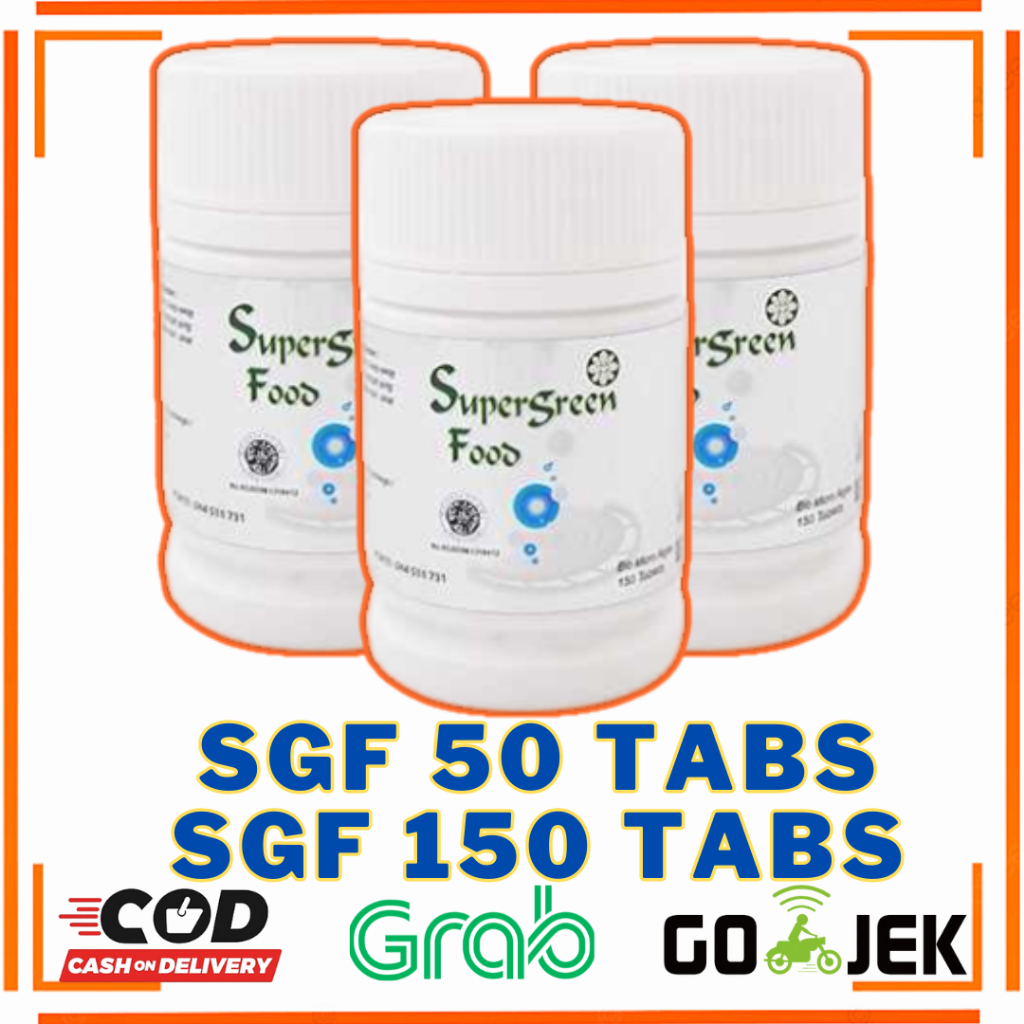 Jual Supergreen Food SGF 50, 150 TABS Suplement Kesehatan kaya Nutrisi Gizi Protein KK Indonesia ...