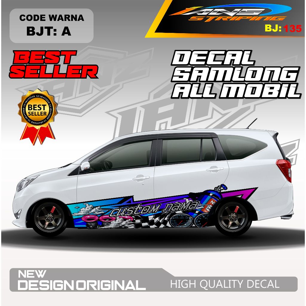 Jual BJT135-STIKER DECAL MOBIL THAILOOK TURBO DIESEL SIAP CUSTOM SEGALA ...