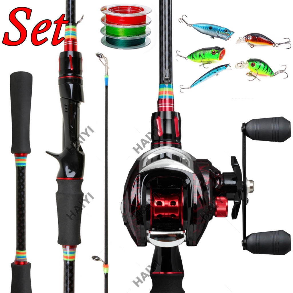 Jual HAIYI FISHING Paket Pancing Satu Set Joran Pancing Dengan 1.65m/1.8m/2.1m Lengkap Set ...