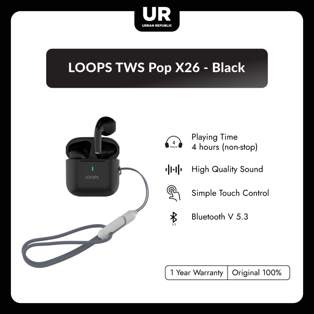 Jual Loops TWS True Wireless Bluetooth Earphone Pop X26 - Black | Shopee Indonesia