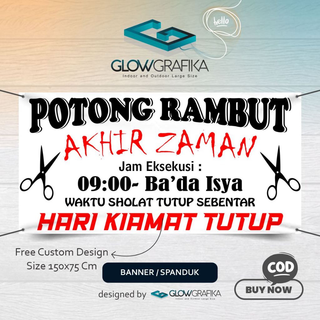 Jual Cetak Spanduk Banner Potong Rambut Akhir Zaman | Shopee Indonesia